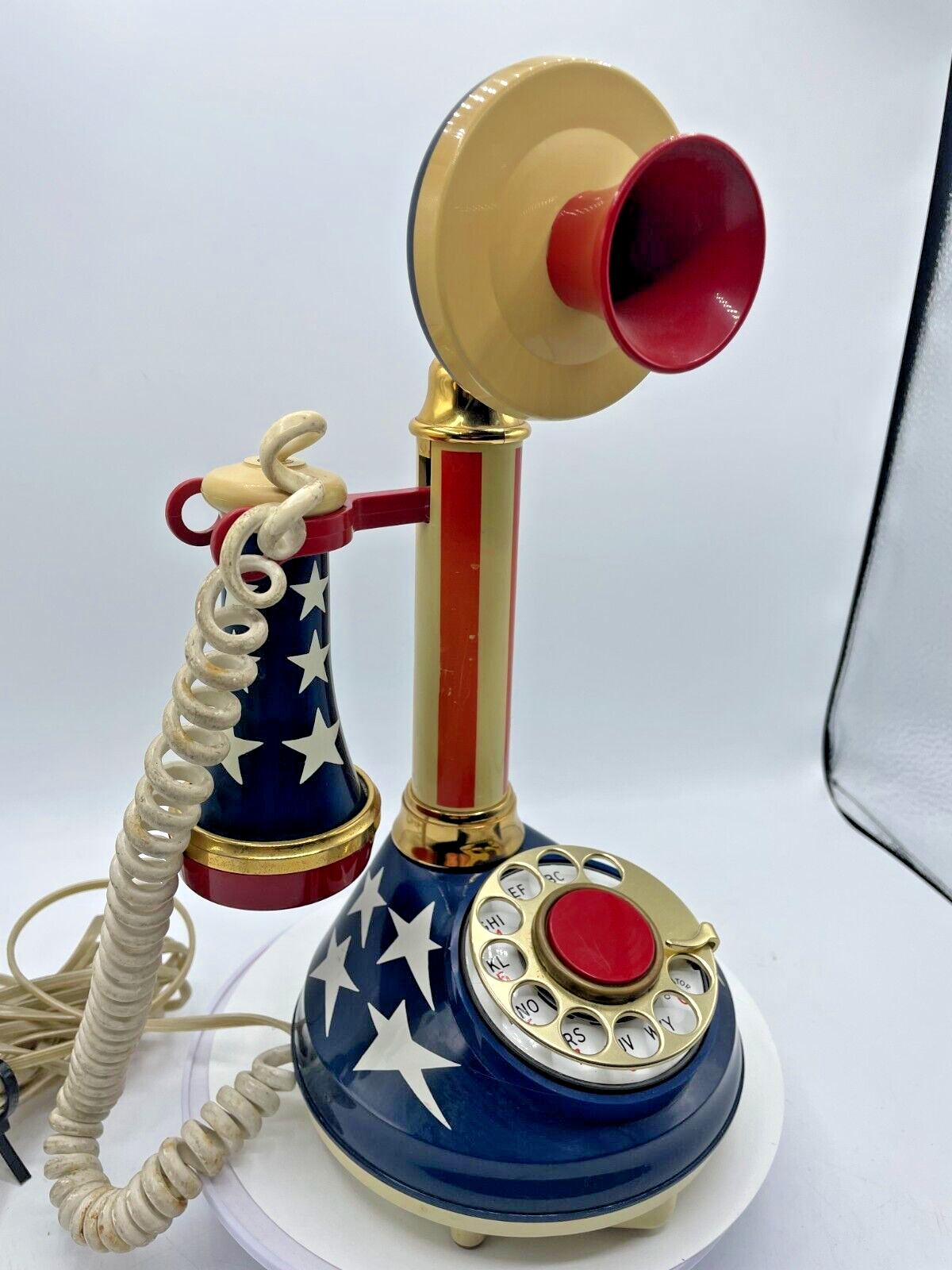 Vintage Candlestick Rotary Phone Telephone American Flag Patriotic 1973 ...