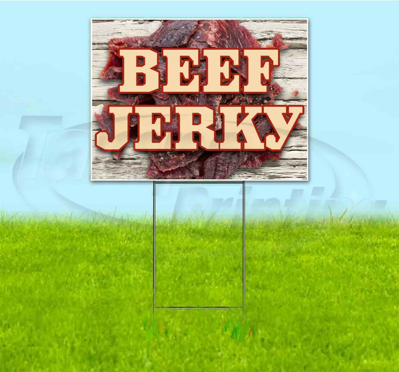 BEEF JERKY 18x24 Yard Sign WITH STAKE Corrugated Bandit USA BUSINESS ...