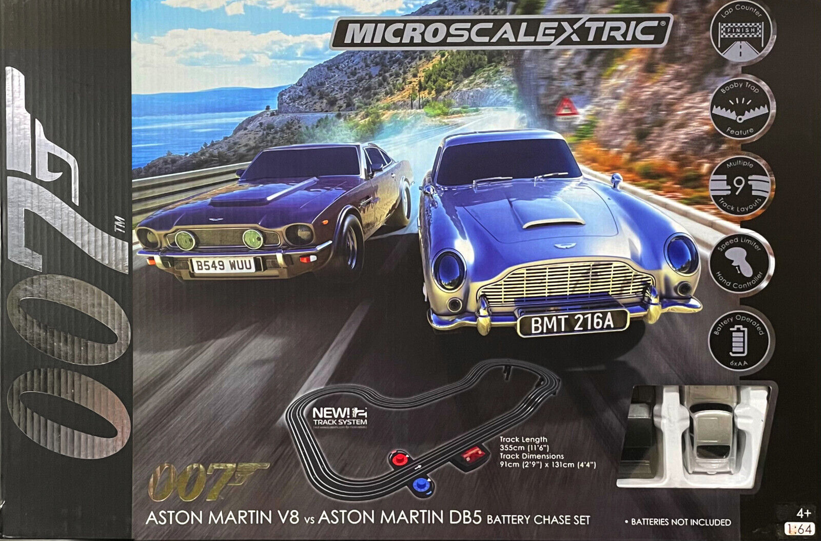 2022 Micro Scalextric V8 James Bond 007 G1171T HO Slot Car Battery Gen2 ...