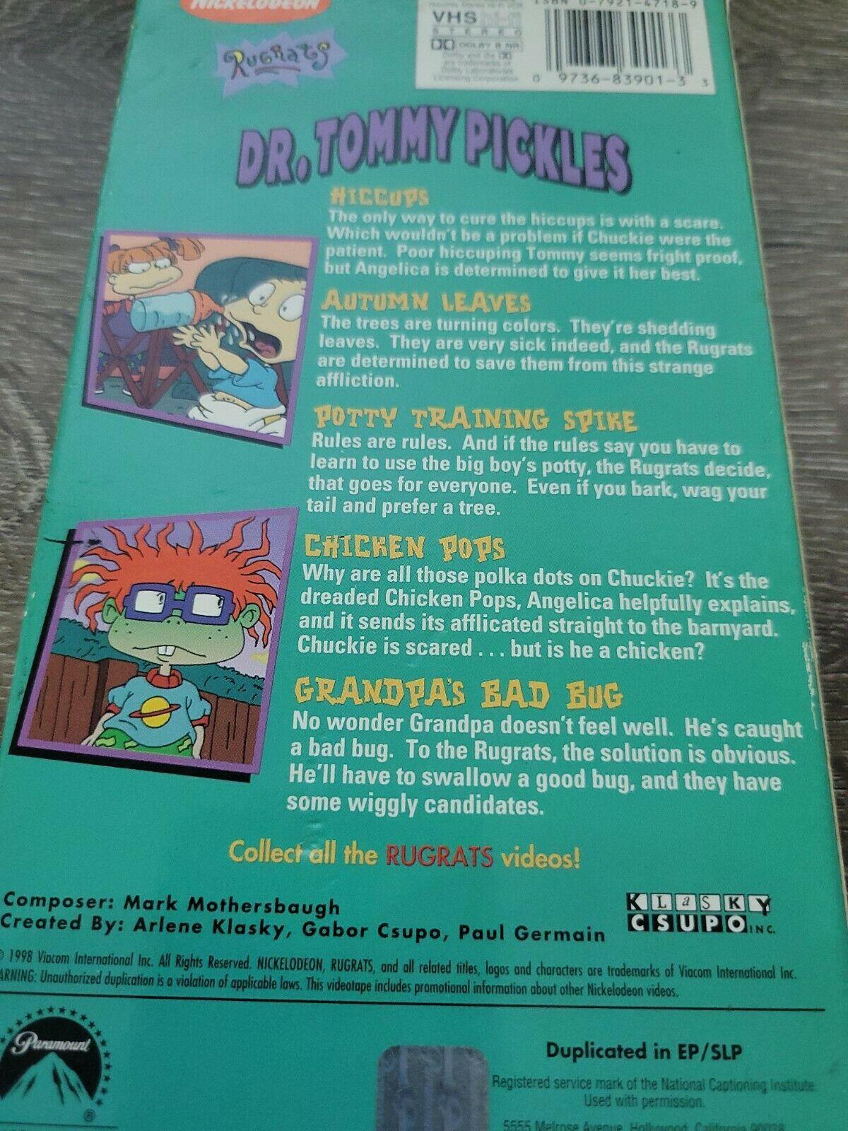 Rugrats Dr Tommy Pickles Vhs Video Tape Nickelodeon Klasky Csupo Vgc ...