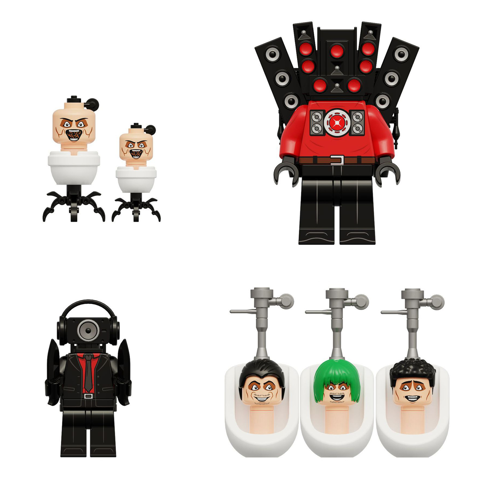 4pcs Skibidi Toilet Series Minifigures Parasitic Toilet Man Urinal ...