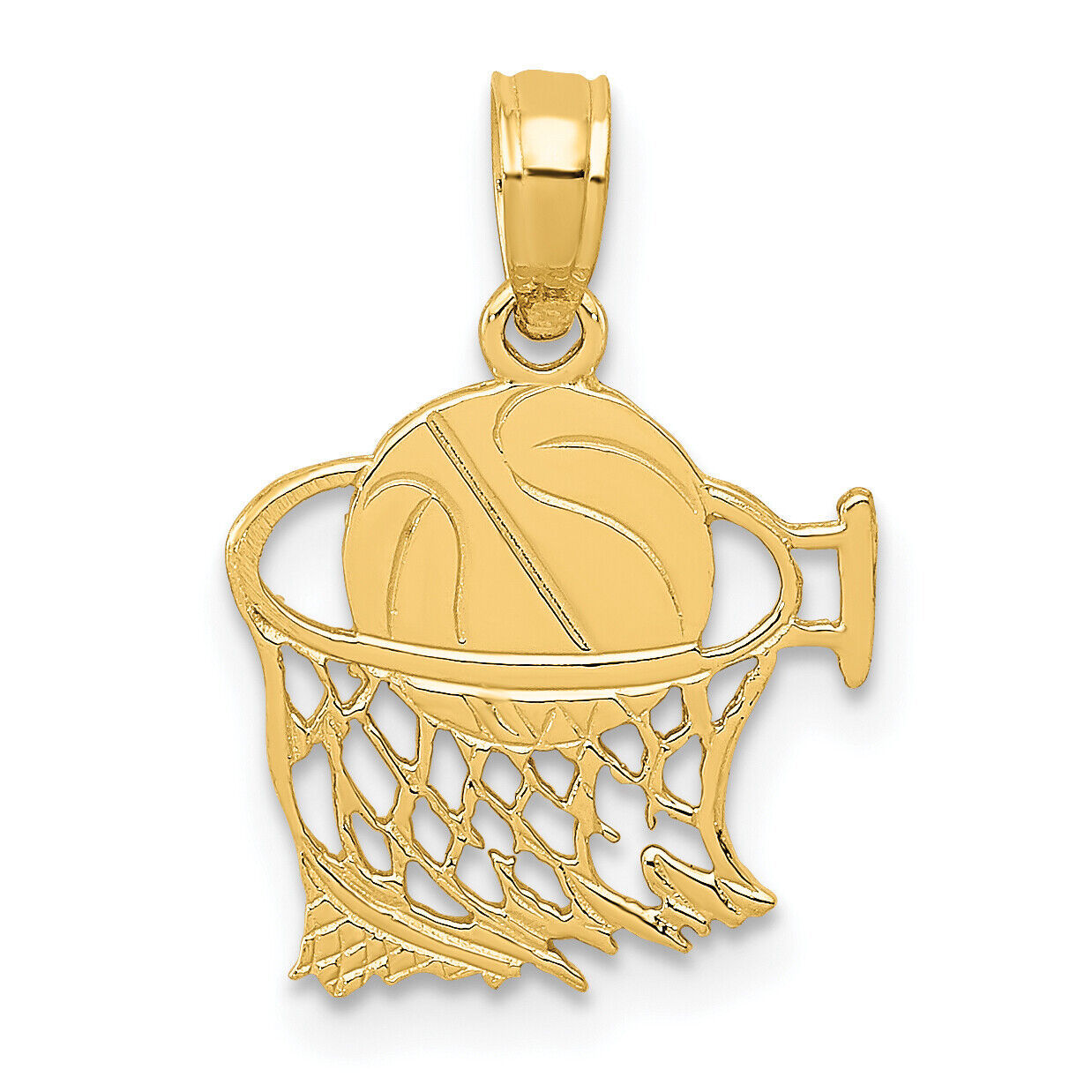 14k Basketball in Net Pendant C3776 - Necklaces & Pendants