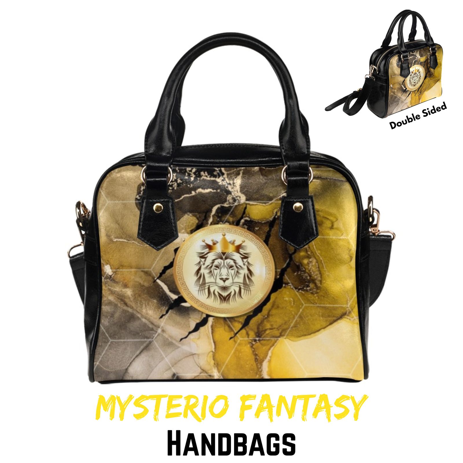 Lion Kingdom Royalty Artistic Inspired PU Leather Shoulder Bag ...