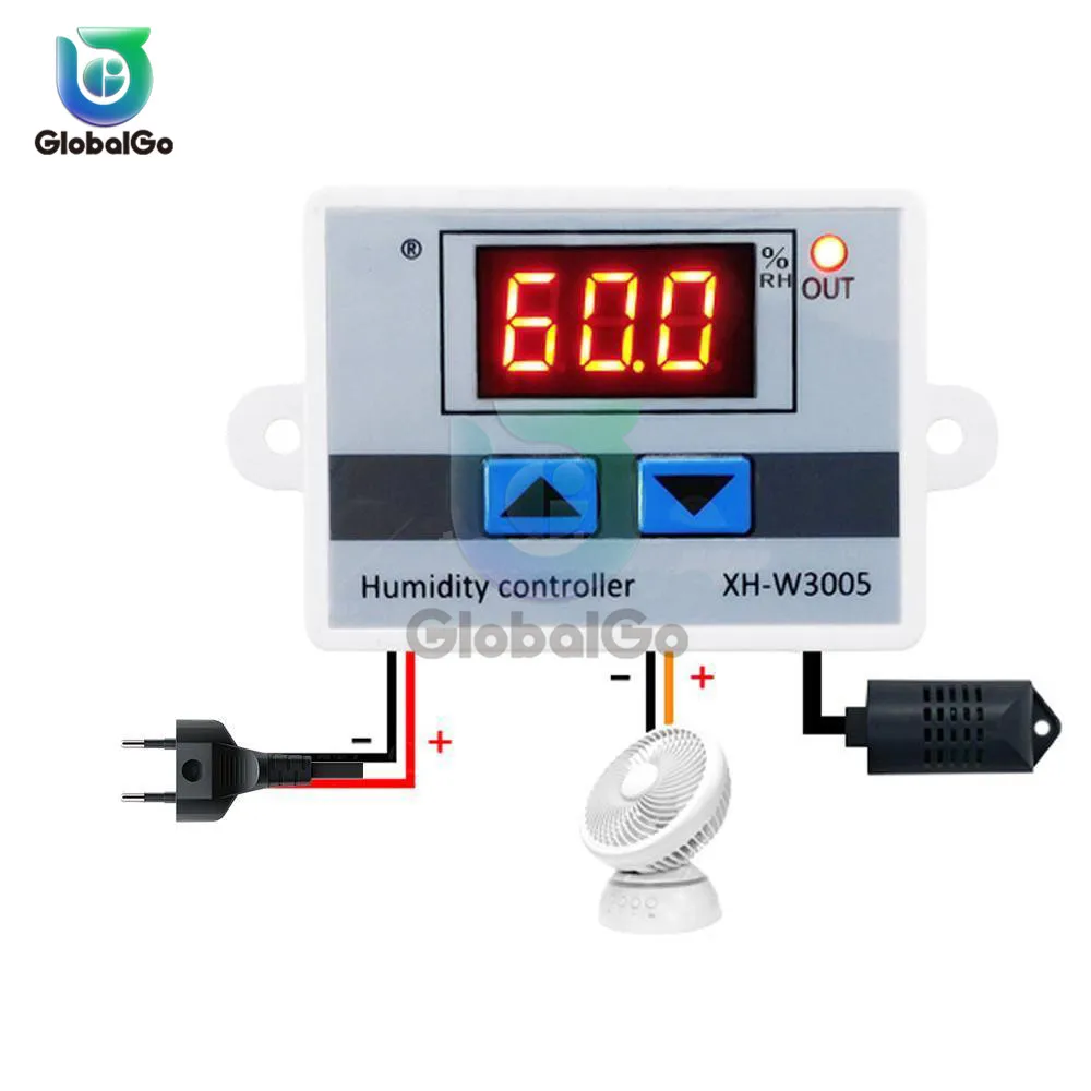 House Home XH-W3005 W3005 220V 12V 24V Digital Humidity Controller ...