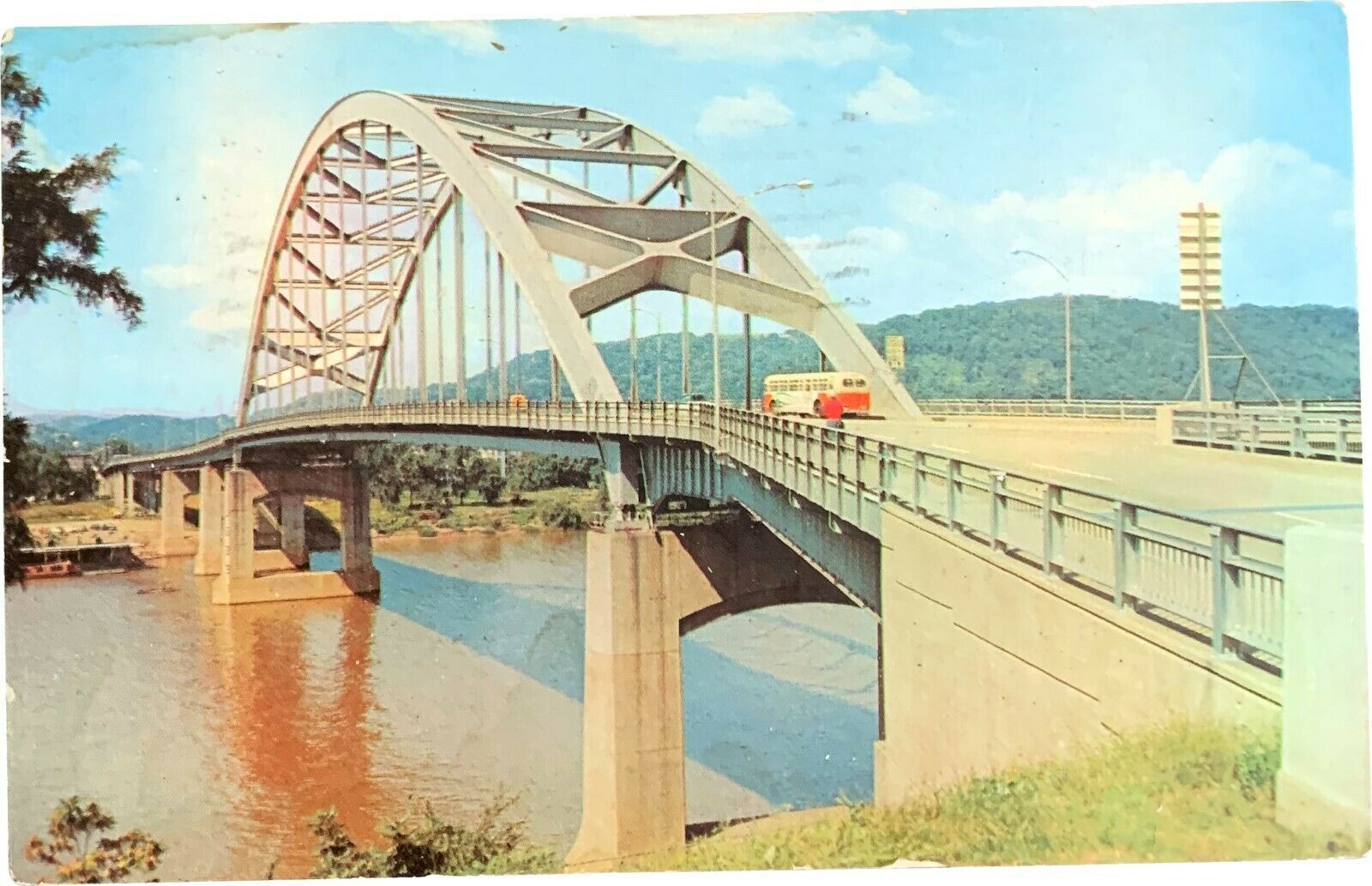 Postcard, 1971, Fort Henry Bridge, Ohio River, Wheeling, West Virginia ...