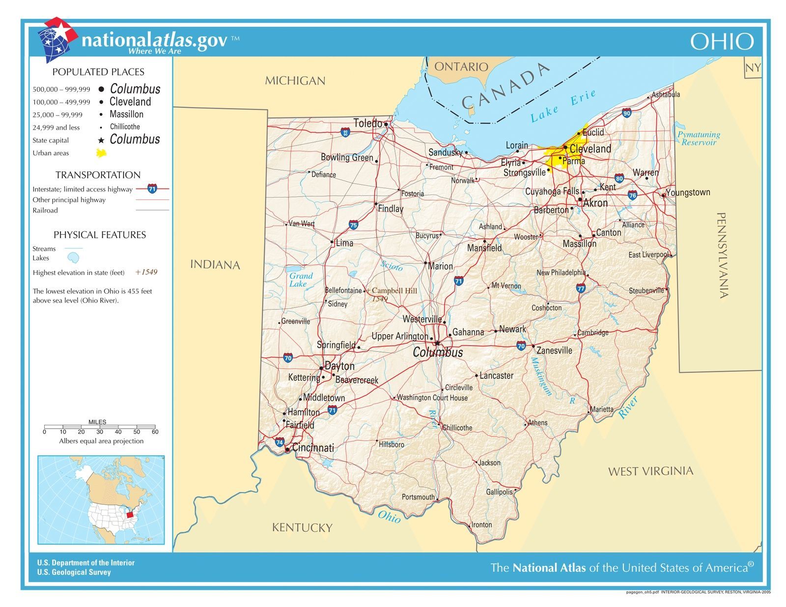 Ohio State Reference Laminated Wall Map - Maps & Atlases
