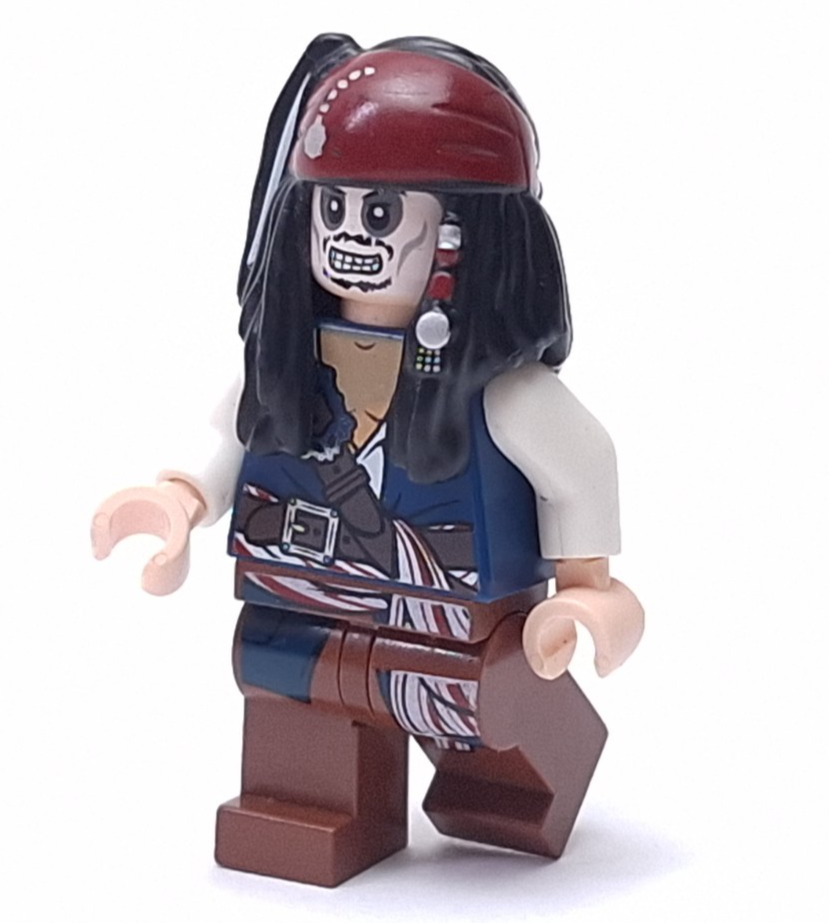 Lego Skeleton Jack Sparrow Pirates of the Caribbean Minifigure 4181 ...