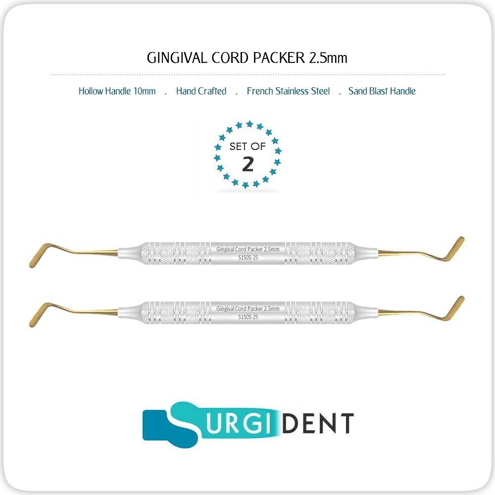 GINGIVAL CORD PACKER 2.5mm DENTAL RETRACTION INSTRUMENTS *NON-SERRATED ...