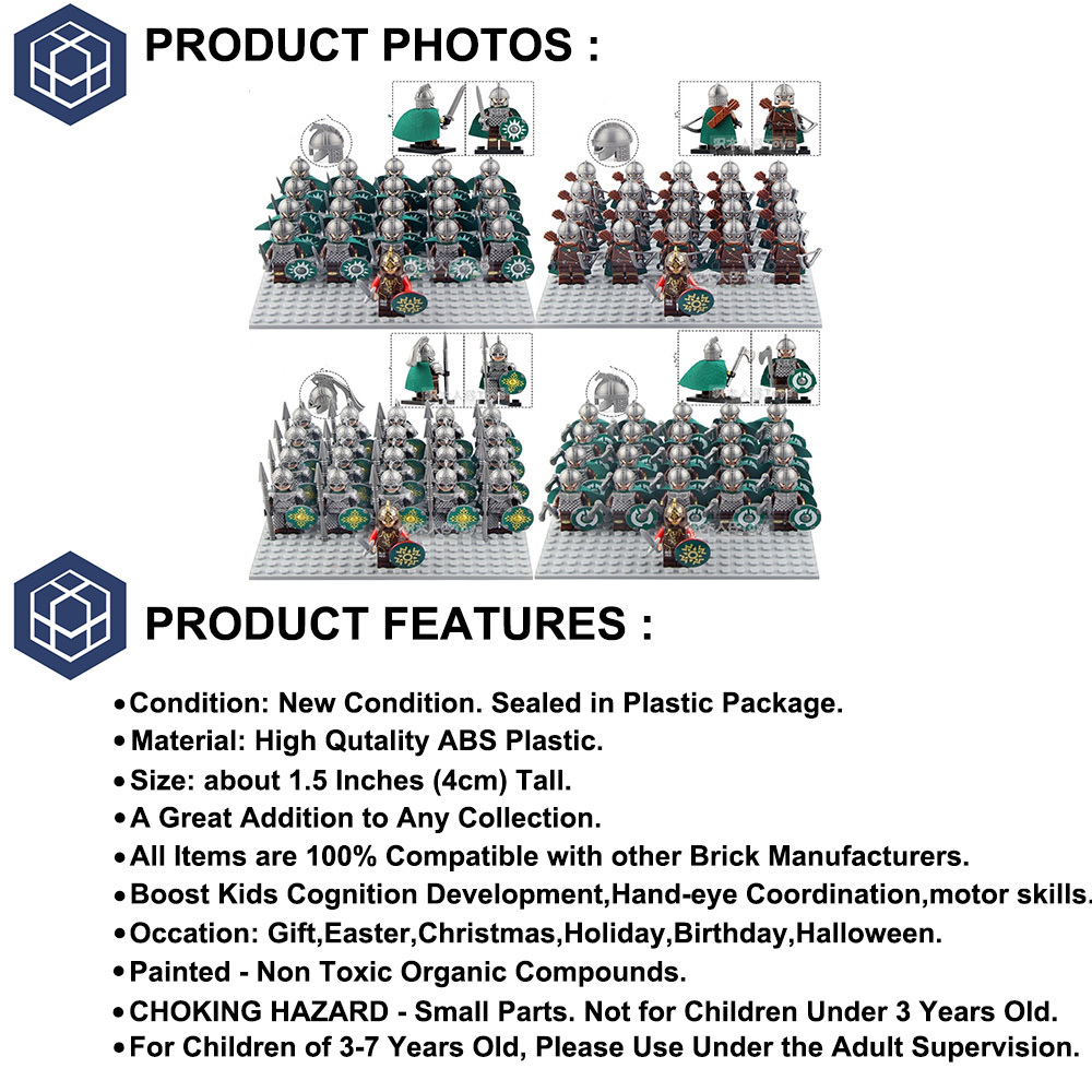 21pcs Royal Guard of Rohan Army Set Lord of the Rings Custom Minifigure ...