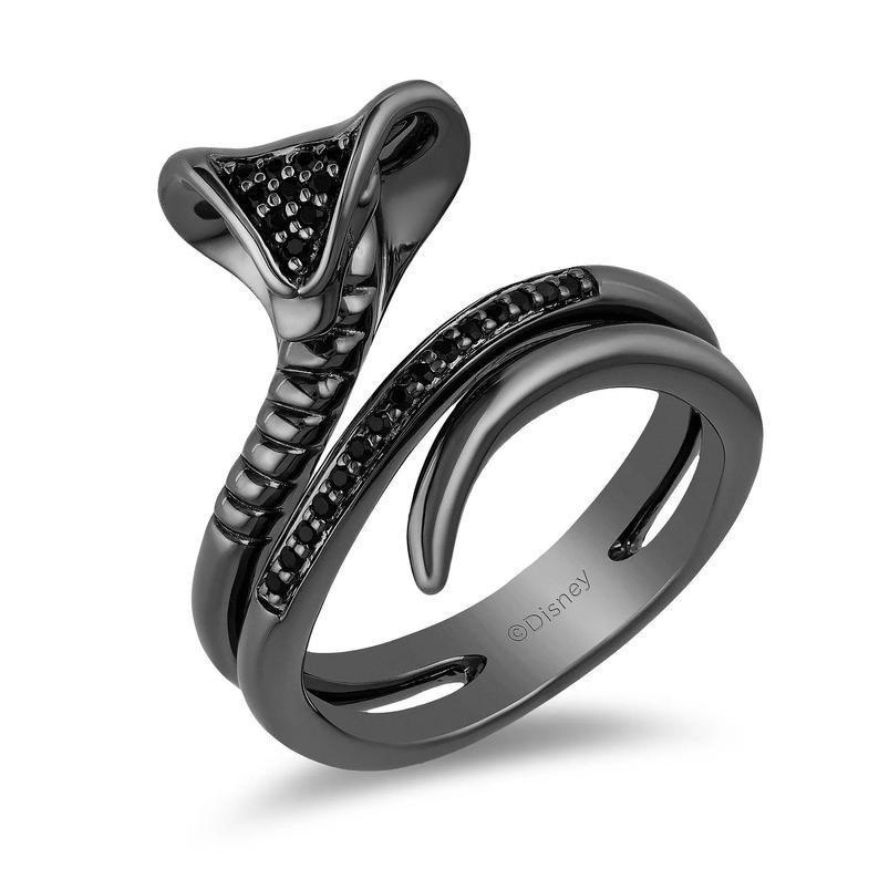 Enchanted Disney Villains Maleficent Jafar Diamond Black Rhodium ...