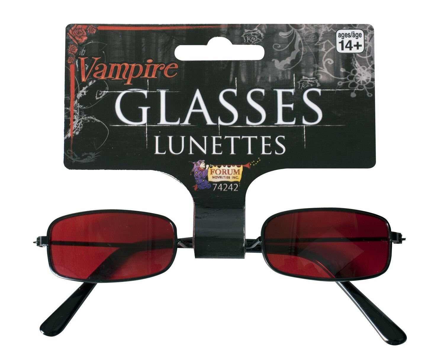 RED VAMPIRE GLASSES DRACULA GOTHIC ADULT HALLOWEEN COSTUME ACCESSORY ...