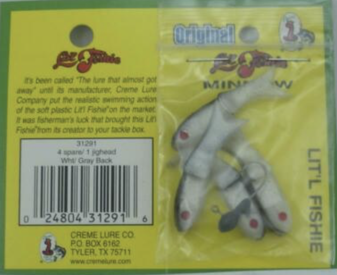 Creme Litl Fishie Minnow Lure Bait, 1.5", 1/16 Oz, Pack of 4 Lures and ...