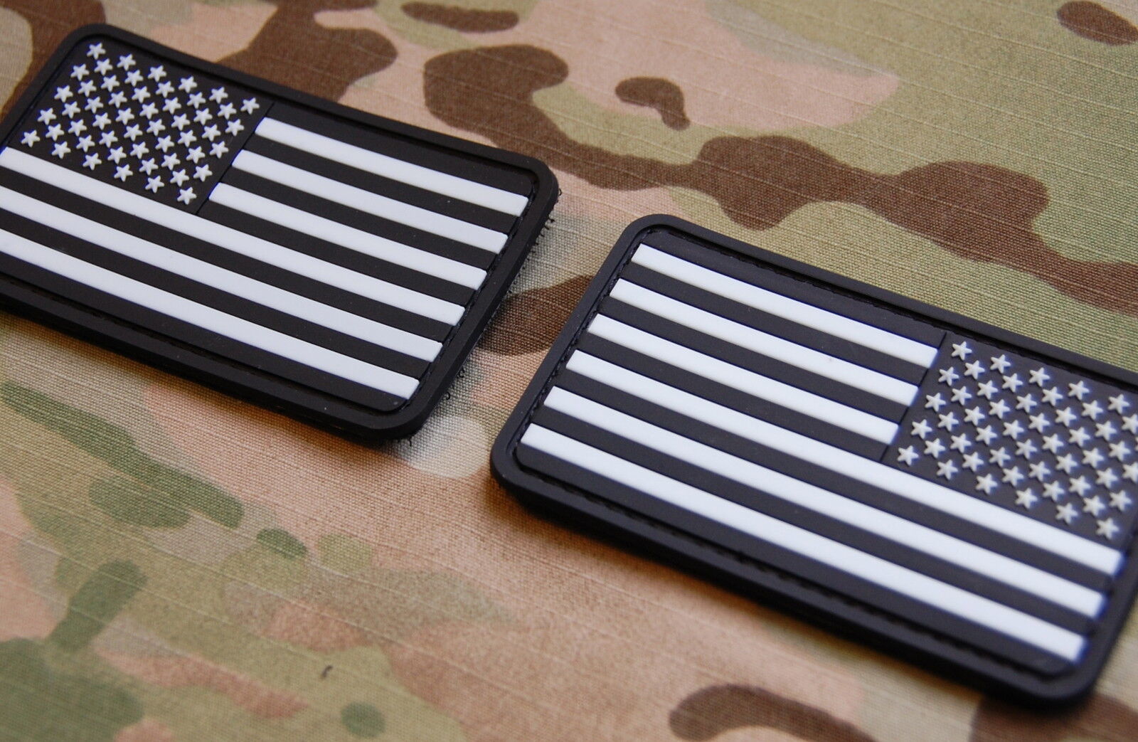 USA US FLAG RUBBER PVC GITD GLOW TACTICAL ARMY Uniform SWAT PATCH Set ...