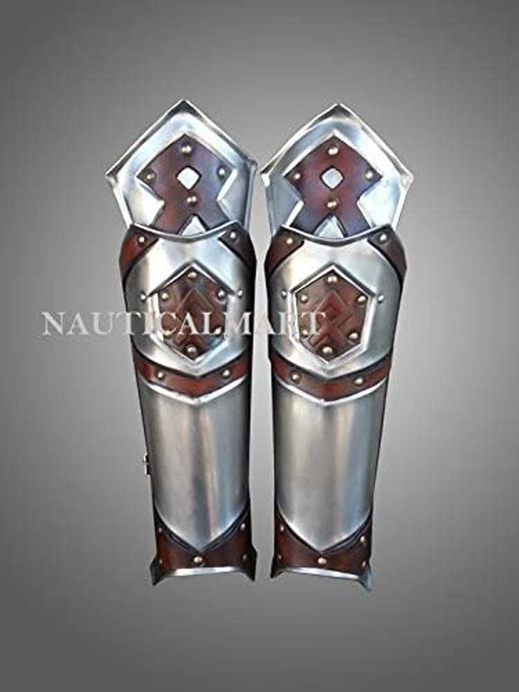 NauticalMart The Dwarven Style Leg Greaves with Runes Steel Armor of ...