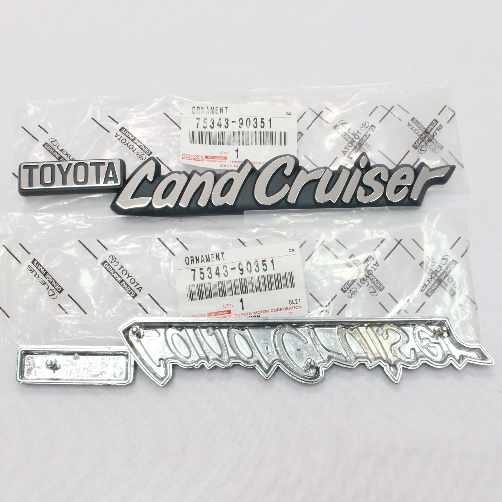 Toyota Land Cruiser FJ40 Front Fender Emblem Name Plate 75343-90351 x2 ...