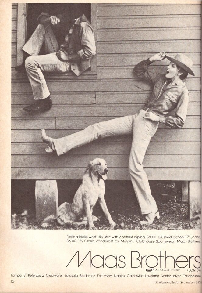 1979 Maas Brothers Tampa Florida Cowboy Print Ad Advertisement Vintage ...