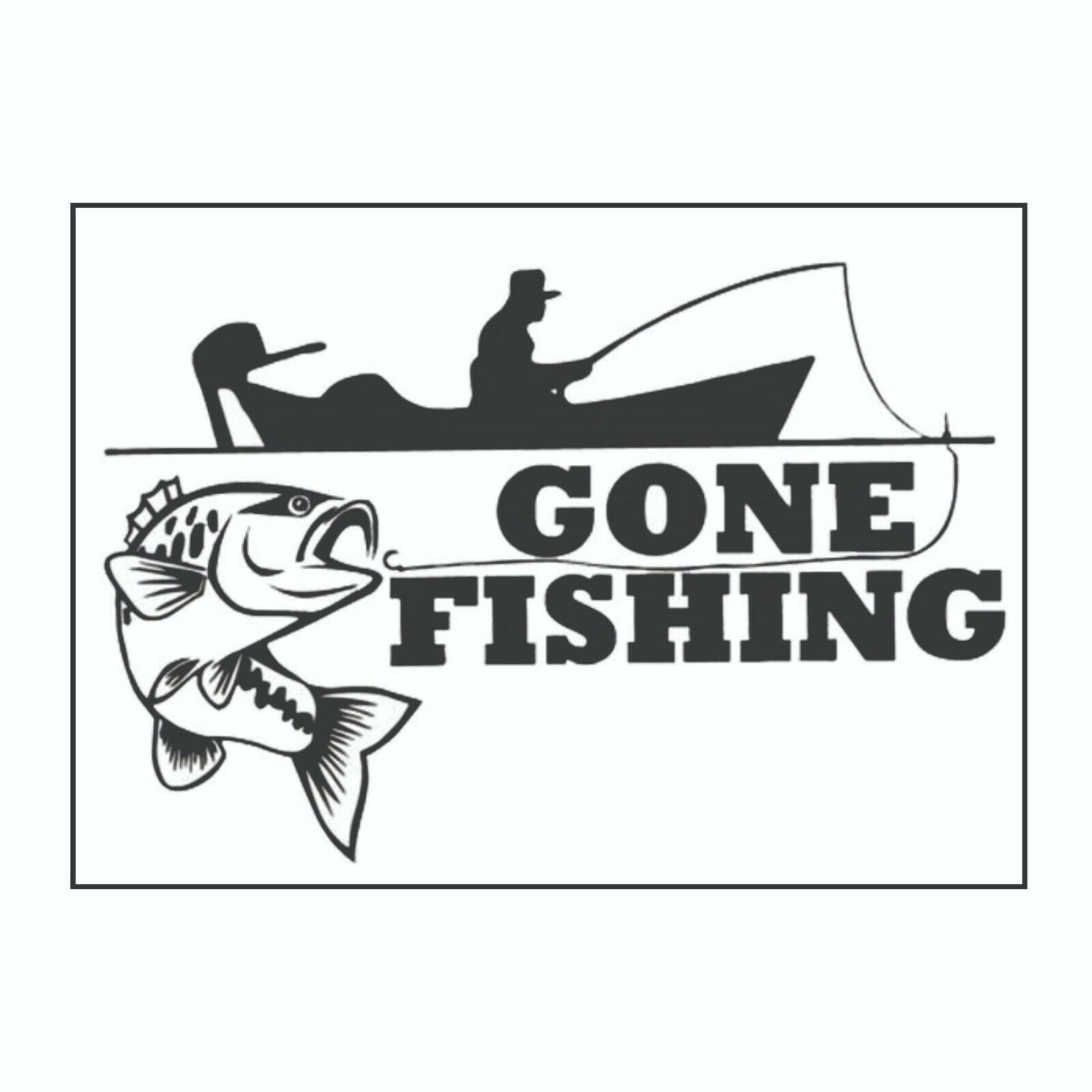 Gone Fishing Sticker, Decal, Bumper Sticker Truck, Fishing, Boat ...