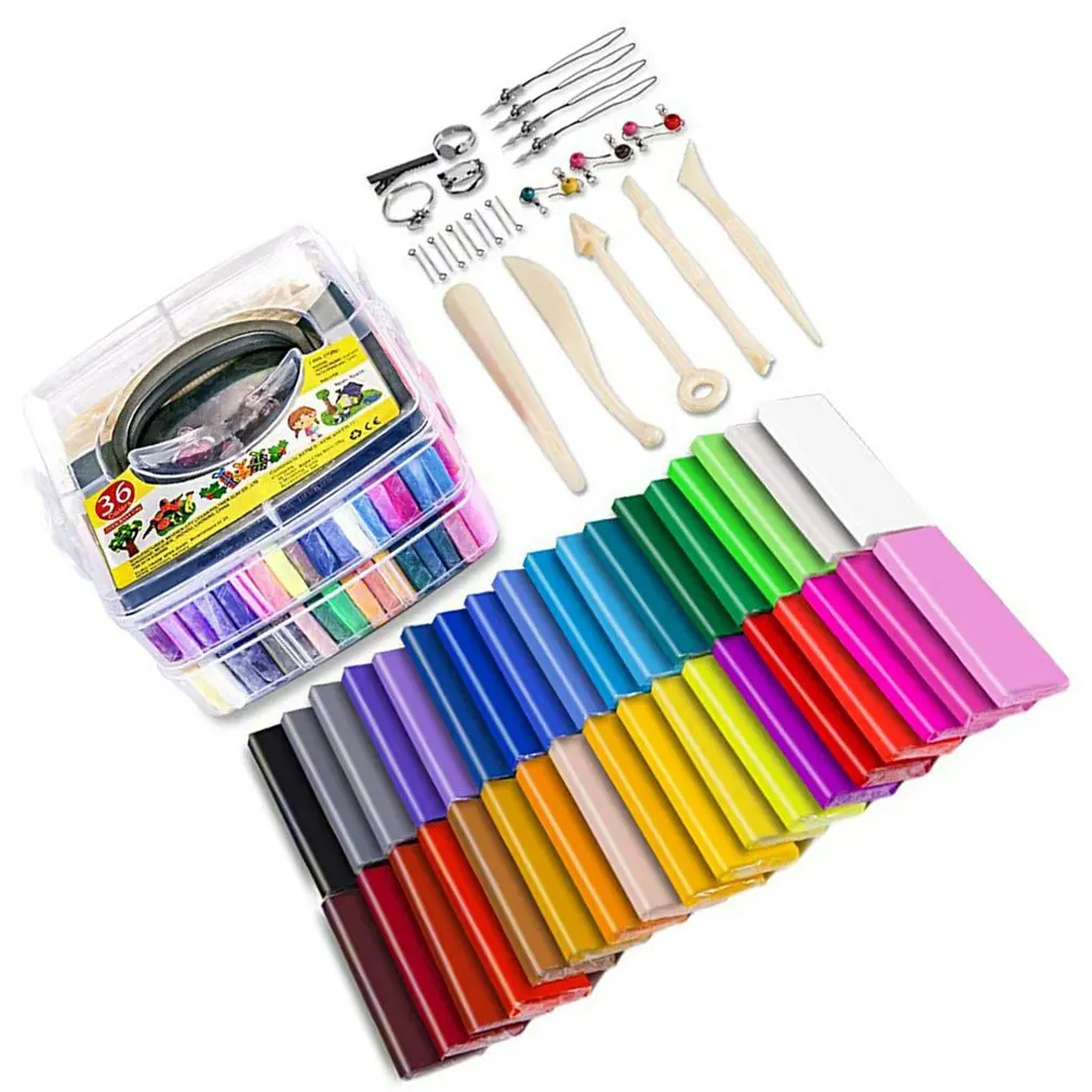 Polymer Clay Starter Kit 32 Colors Oven Bake Clay Baking Modeling Clay ...