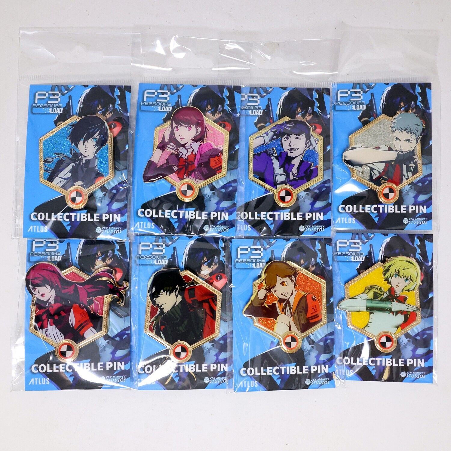 Persona 3 Reload All Out Attack Enamel Pin Set Figure ATLUS P3R Badges ...