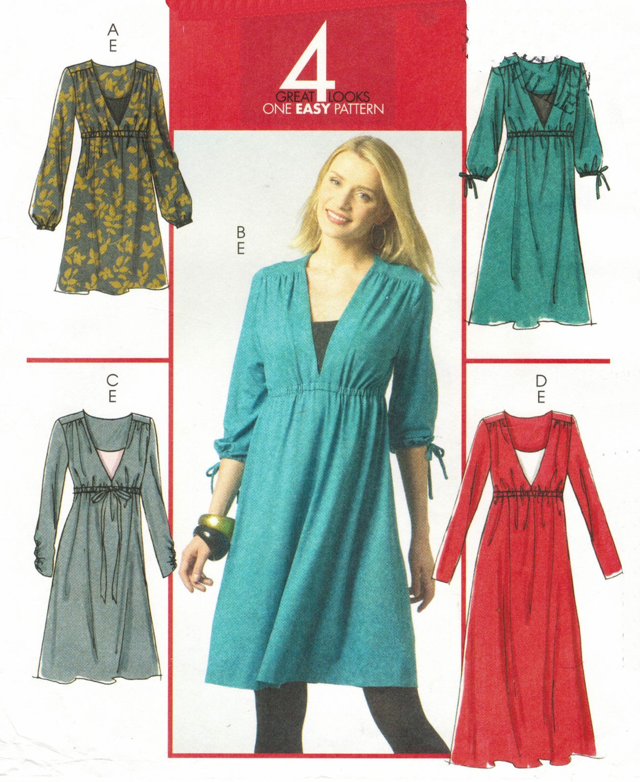 Women's Plus Size Pullover Elastic Waist Dress Camisole Sew Pattern 18W ...