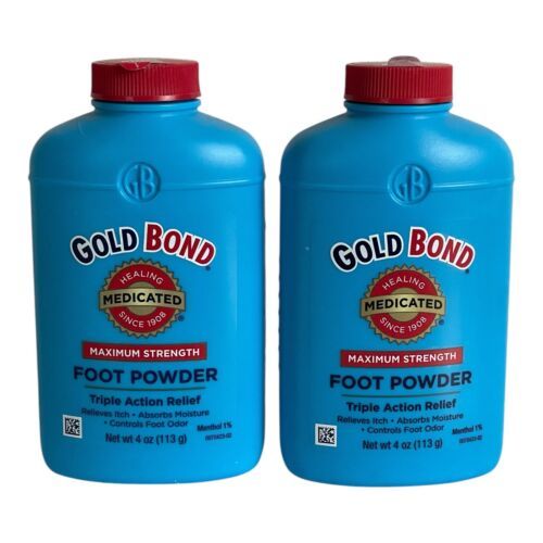 Gold Bond Maximum Strength Medicated Foot Powder Original Talc 4 oz Two ...