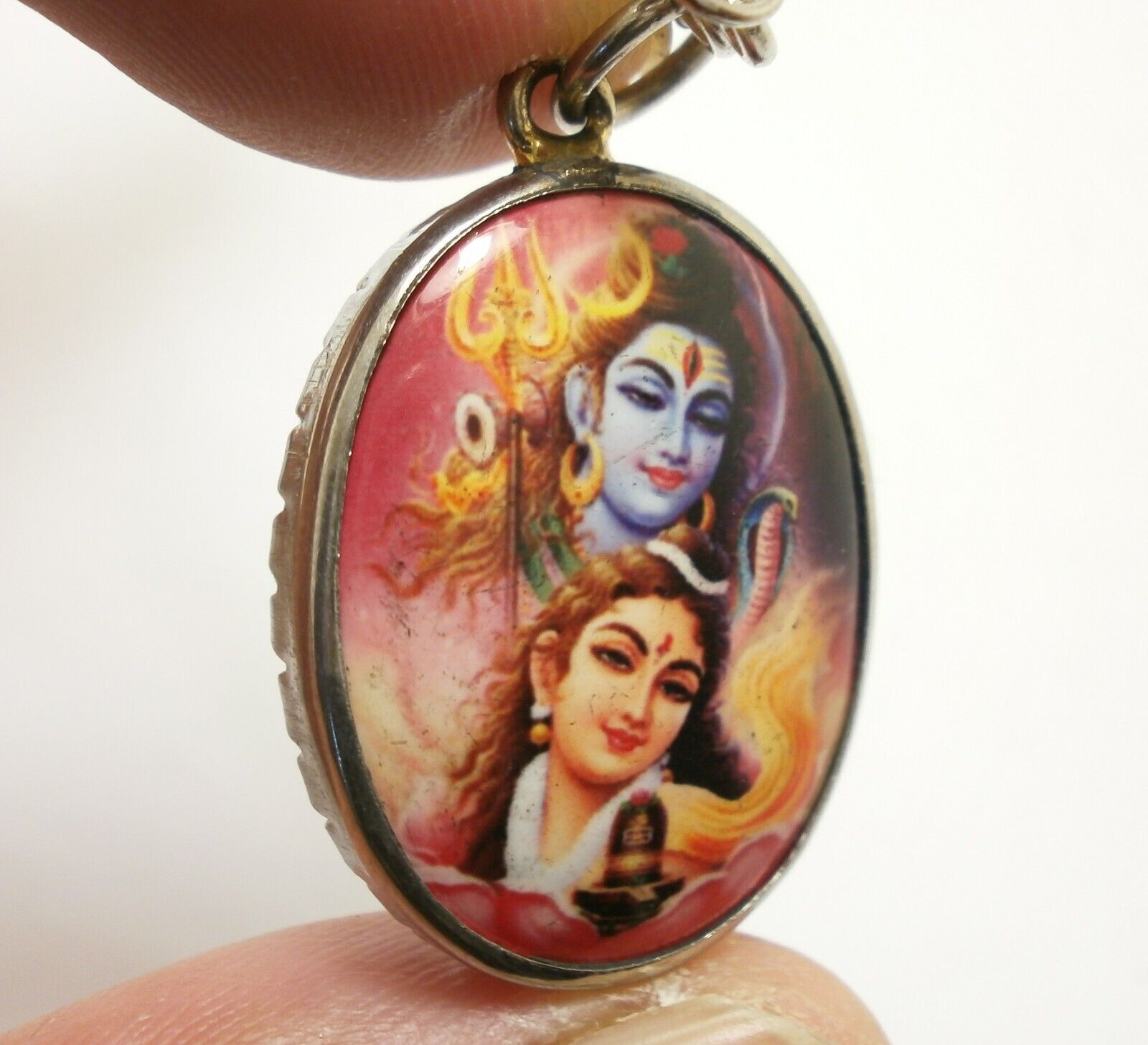 LORD SHIVA MAHADEV MAA UMA PARVATI DEVI SHAKTI BLESS OM PENDANT LOCKET ...