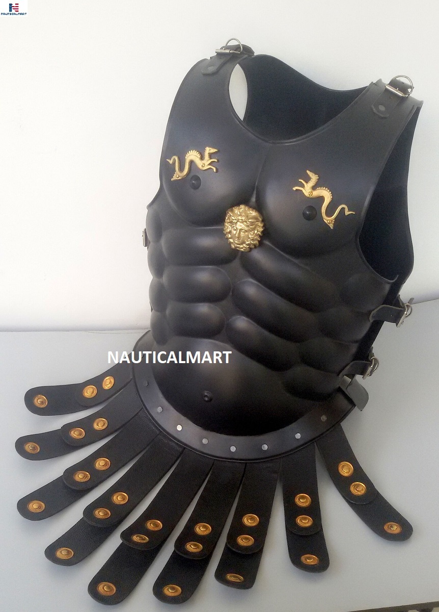 NauticlMart Medieval LARP Troy Helmet With Muscle Armor Halloween ...