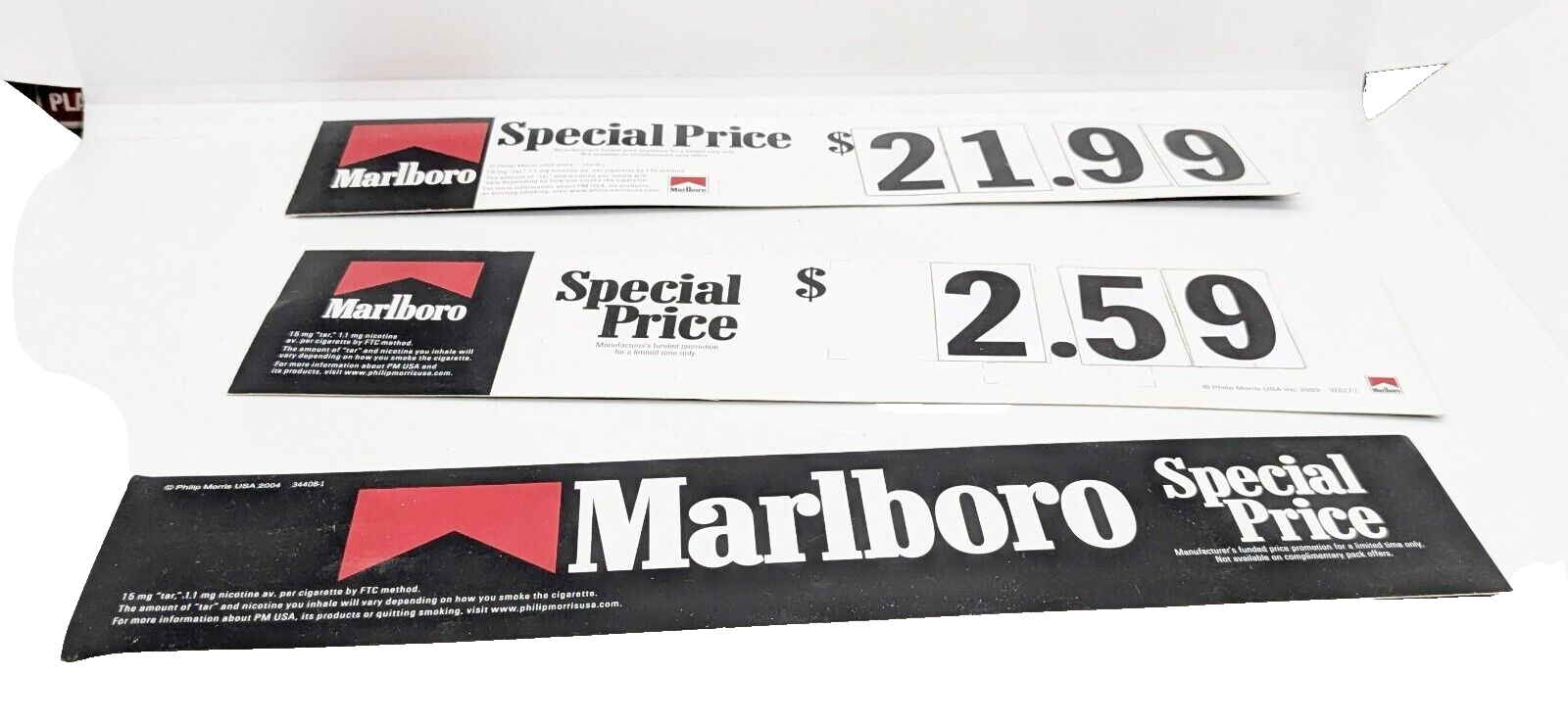 Marlboro Special Price 2003-2004 Cigarette Pack Rack Cardboard Insert ...