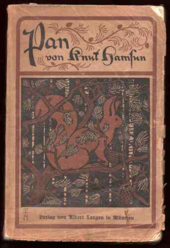 Pan Knut Hamsun Novel German Antique Book Goebbels 1909 - Antiquarian ...