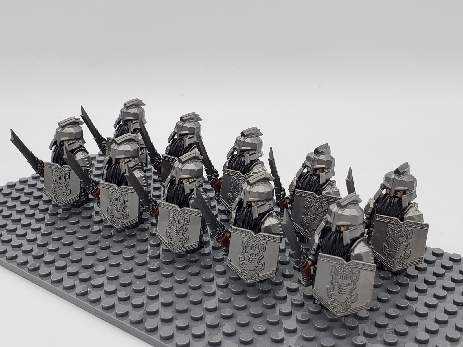 LOTR Dwarf Heavy Shortsword Infantry Army Set 10 Minifigures For Lego ...