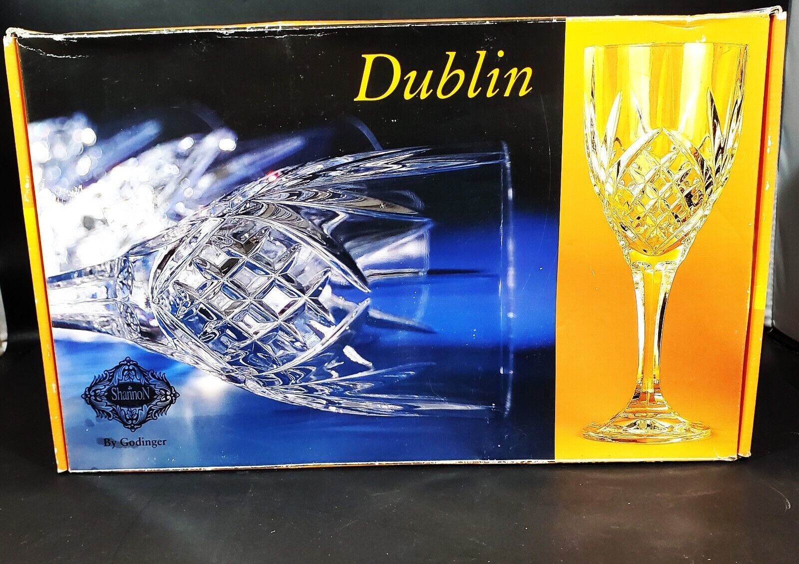 Dublin Set of Four 9oz 24% Lead Crystal Goblets by Godinger 1980s ...