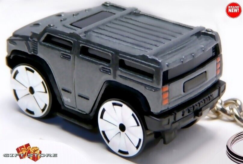 HTF KEY CHAIN SILVER PEWTER GUN GRAY HUMMER H2 CARICATURE CUSTOM Ltd ...