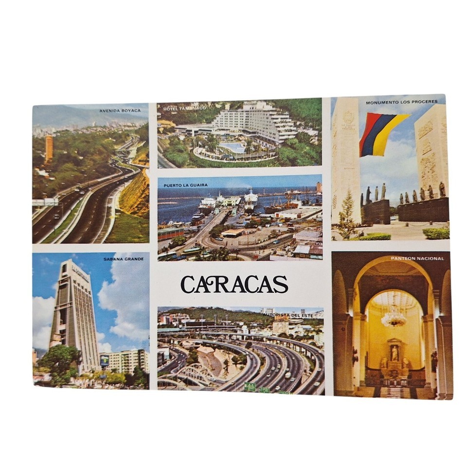 Postcard Caracas Venezuela Multiview Chrome Unposted - Topographical ...