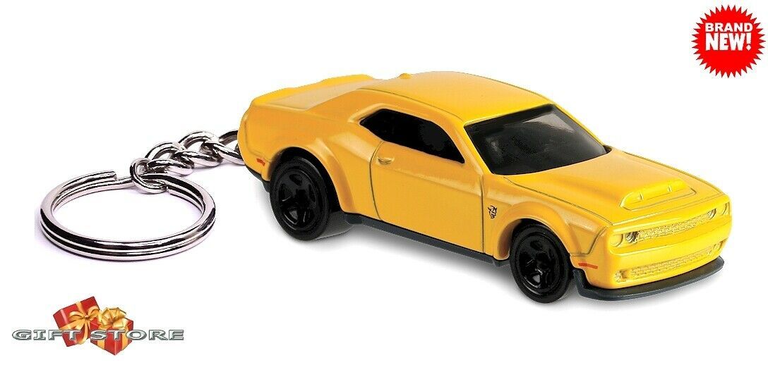 RARE KEY CHAIN RING YELLOW NEW DODGE CHALLENGER SRT DEMON CUSTOM ...