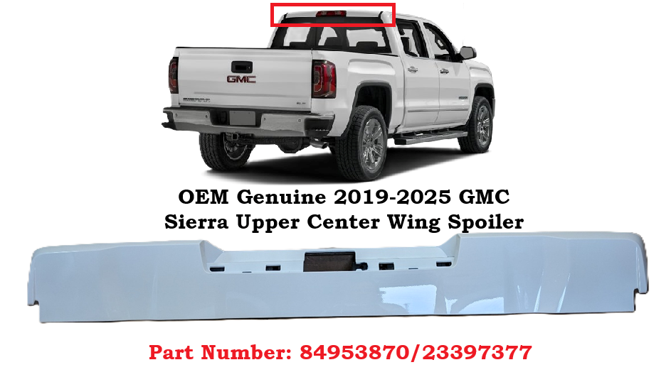 23397377 OEM 2019-2025 GMC Sierra 1500 Rear Upper Wing Roof Spoiler ...
