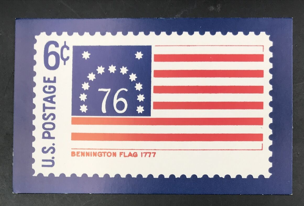 VTG Bennington Flag 1777 6c Oklahoma Bicentennial Stamp Exhibition 1976 ...
