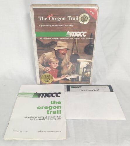 Vintage 1985 The Oregon Trail MECC APPLE Clamshell Box Edition - Video ...