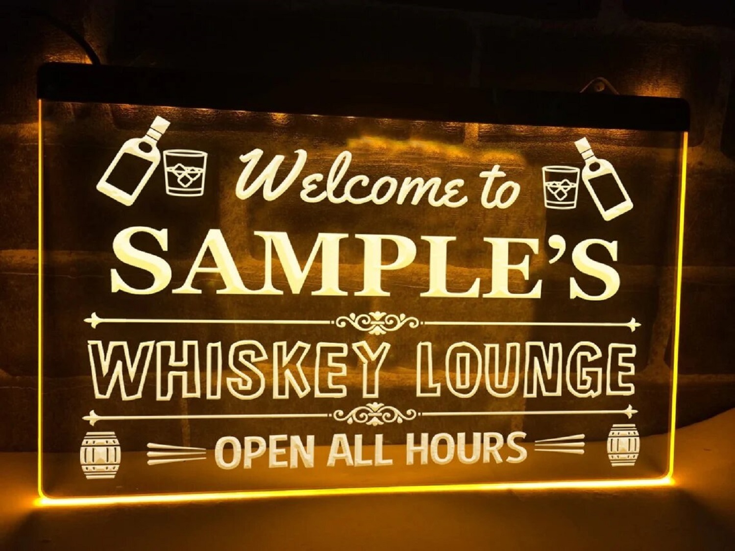 Welcome to Whiskey Lounge Led Neon Sign, Custom Personalised Hanging ...
