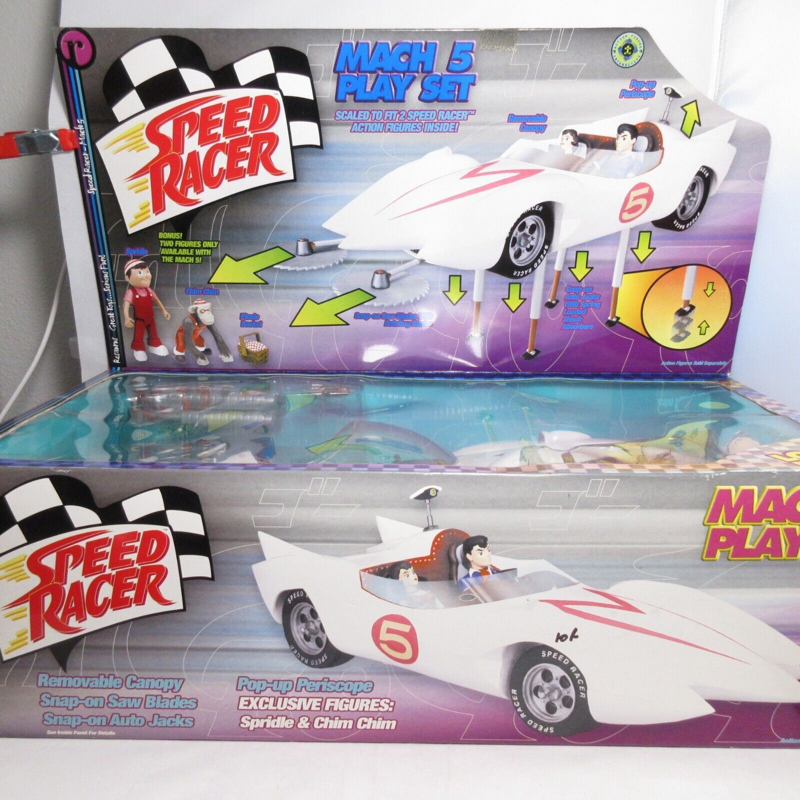 Speed Racer Mach 5 Spridle & Chim Chim Car Play Set 1999 w/ Box ...