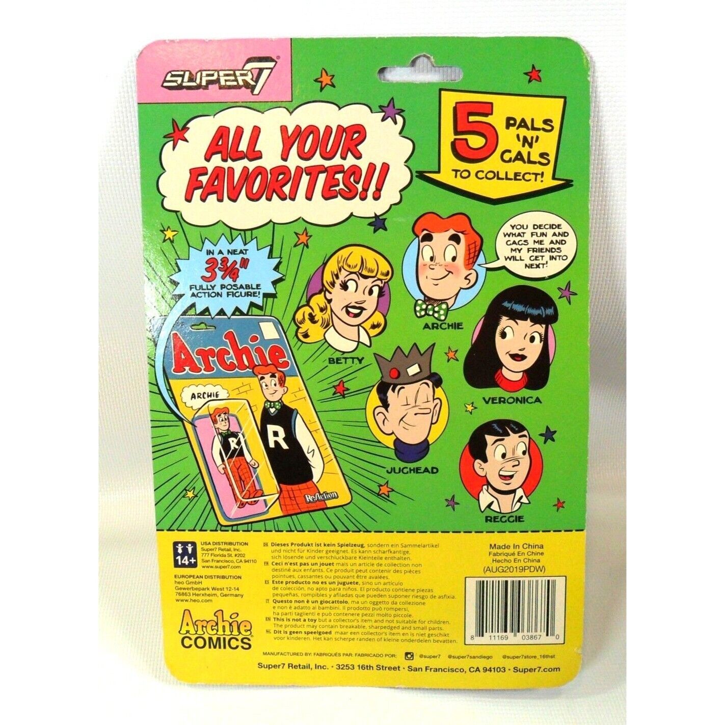 SUPER7 Archie Comics ReAction Veronica Action Figure 3.75" NEW - Action ...