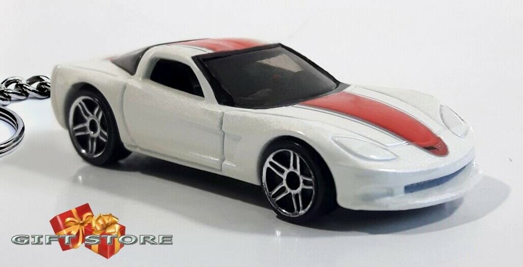 Htf Key Chain Ring White Chevy Corvette C6 and similar items