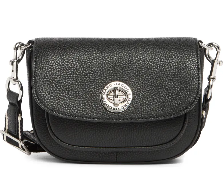 Marc Jacobs Signet Turn Lock Leather Saddle Bag Crossbody ~NWT~ Black ...