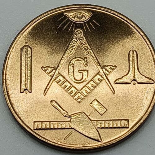 Vintage MADE A MASON FREEMASON Coin Token Medal Masonic Blank Medallion ...