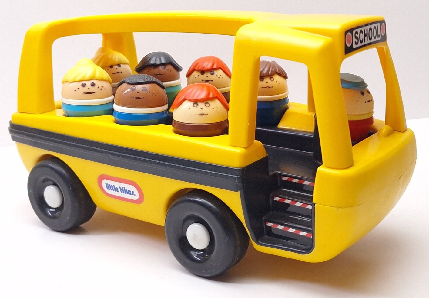 Vintage Little Tikes School Bus With Nine Little People Bus Driver And ...