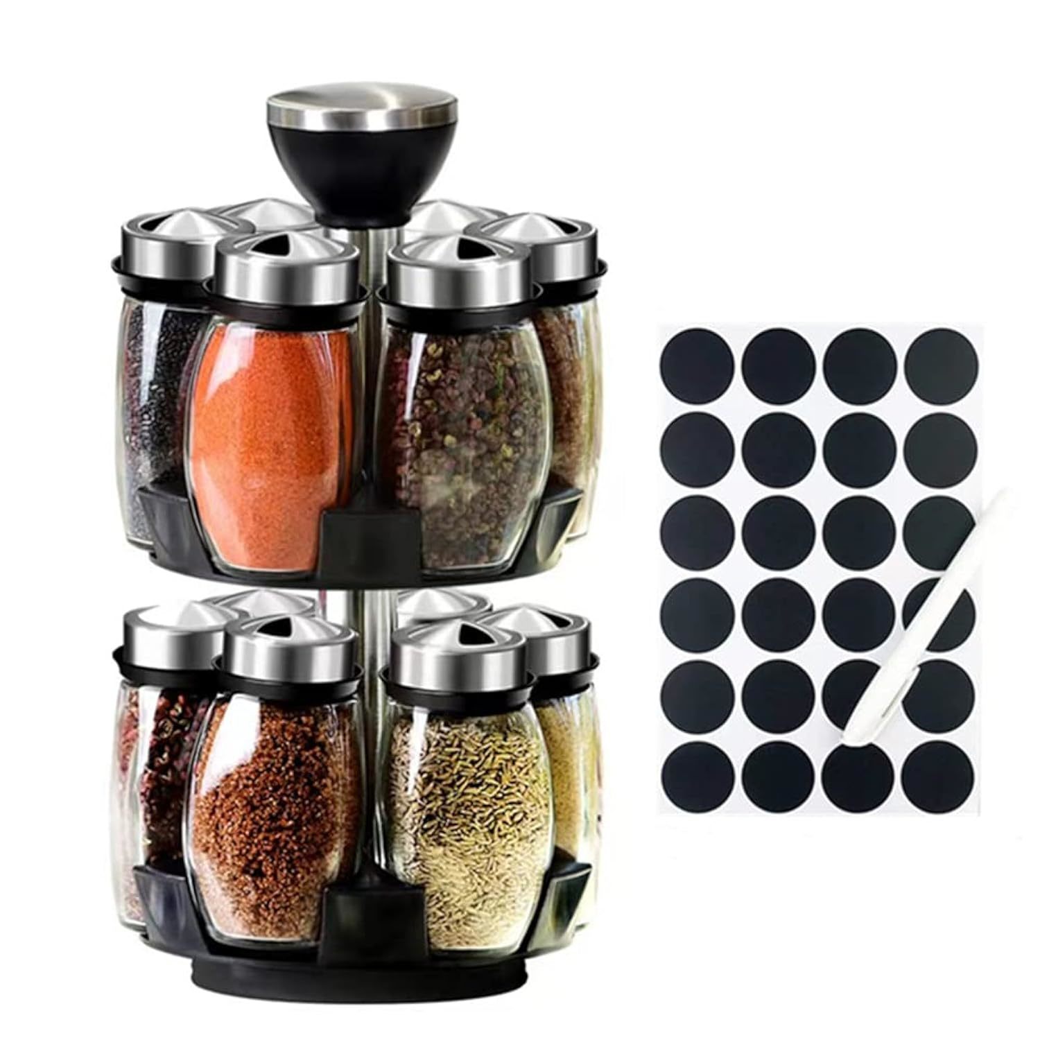 Revolving Spice Rack Organizer Countertop, Spinning Spice Storage Rack ...