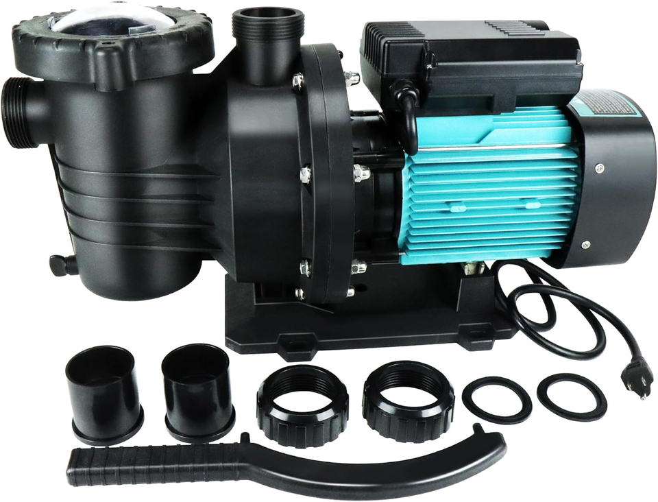 2HP 6980GPH High Flow Self Primming Swimming Pool Pump, 110V Energy ...