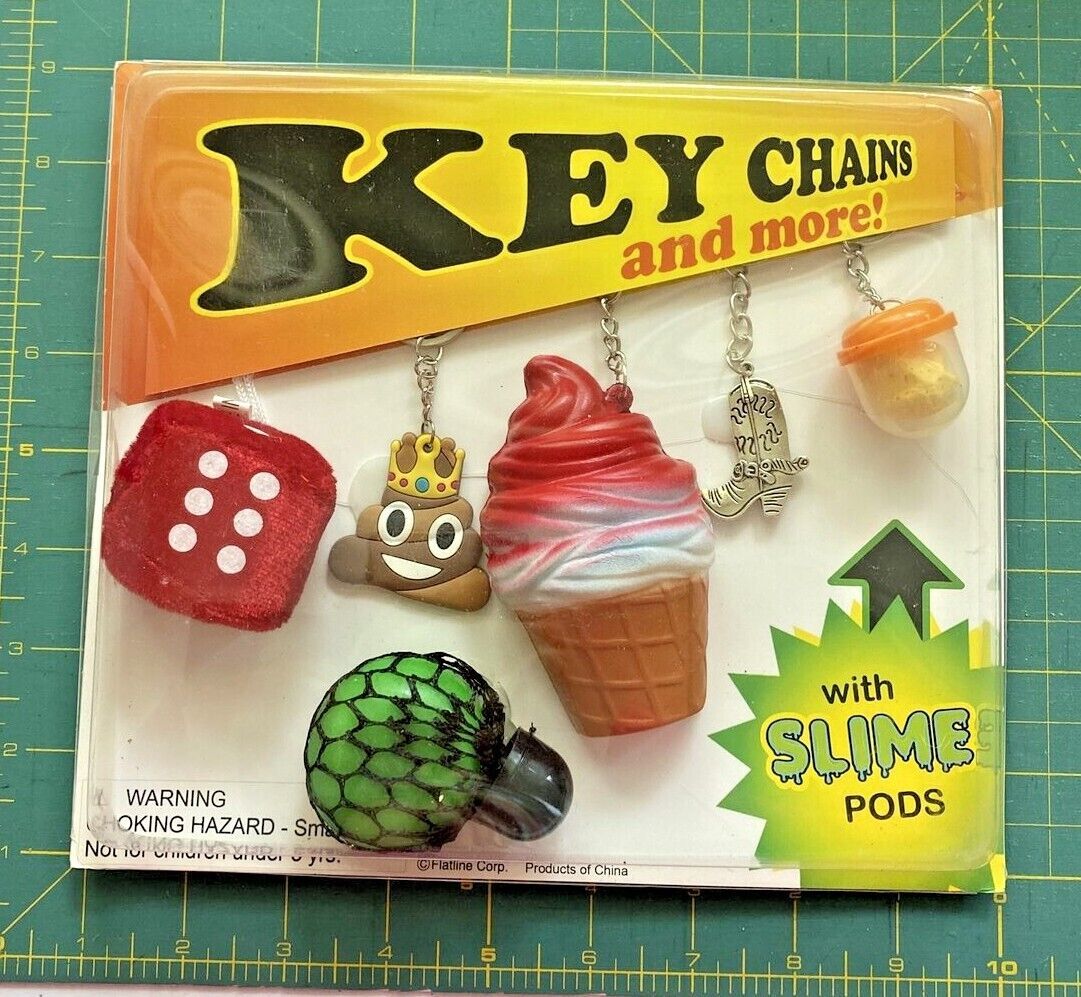 Vintage Key Chains & More w/ Slime Pods Vending Machine Display Board ...