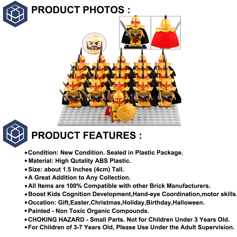 21pcs Castle Kingdom Knights - Golden Knights Warrior Minifigures Toys ...