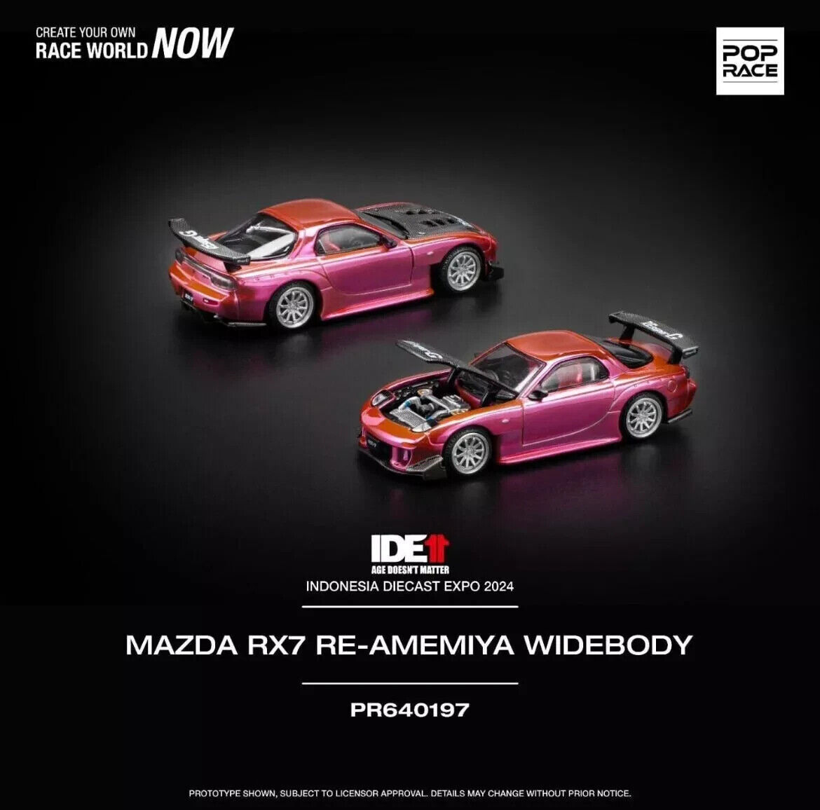 Pop Race Mazda RX7 RE-AMEMIYA Widebody Pink Indonesia Expo IDE 2024 ...