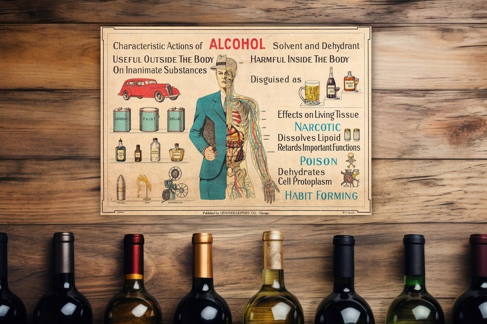 1935 Iconic Post-Prohibition Anti-Alcohol Educational Poster Speakeasy ...